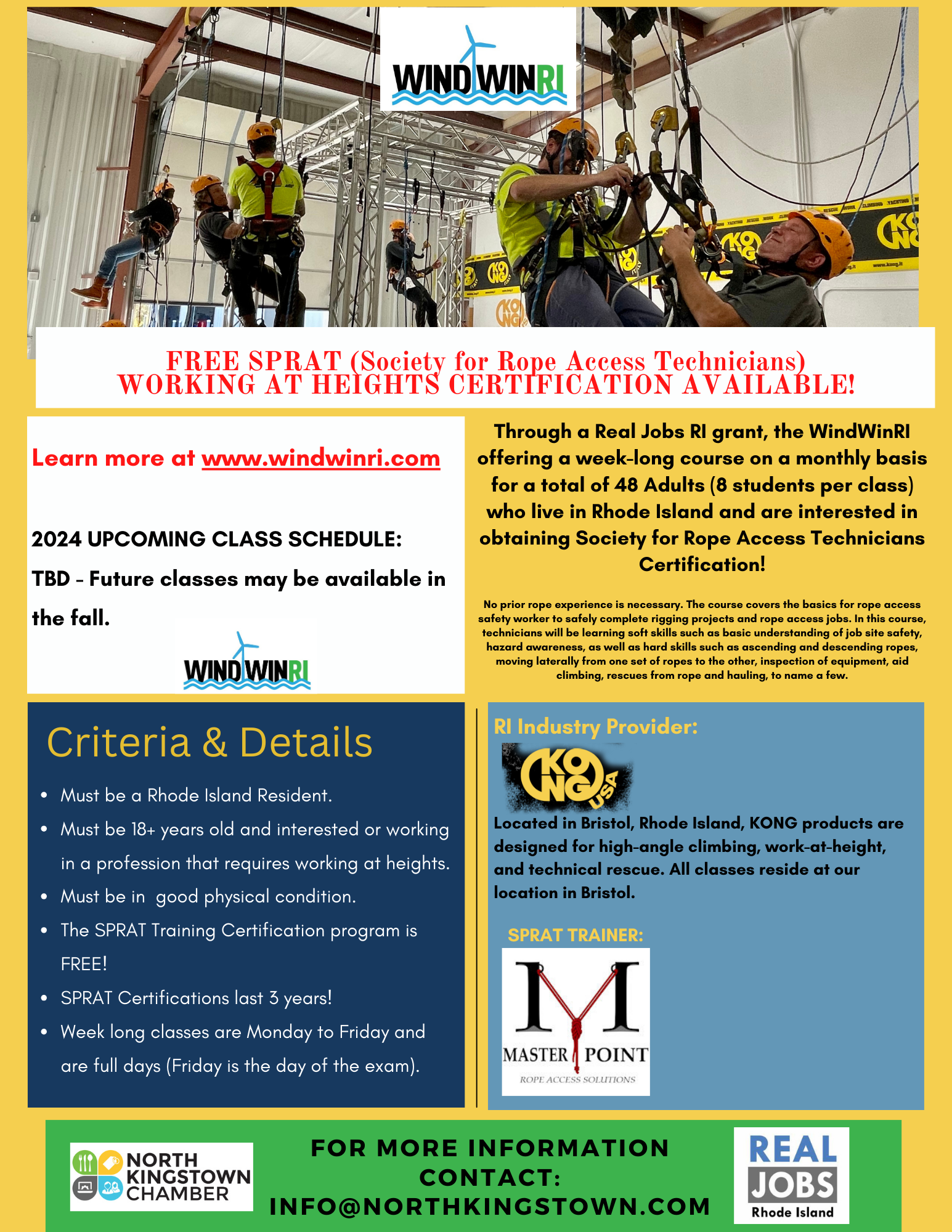 Free Sprat Training Certification Available – Wind Win RI